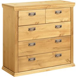 OTTO home Schubkastenkommode &raquo;Madrid&laquo; aus massiver Kiefer mit 5 Schubladen, 90cm breit beige B/H/T: 90cm x 79cm x 37cm, Kiefer