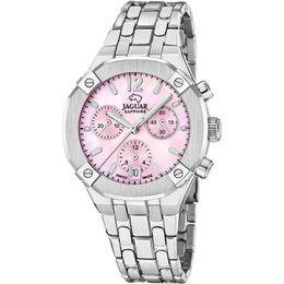 Jaguar Damen Chronograph &raquo;Diplomatic&laquo; Quarzuhr, Armbanduhr, Damenuhr, Swiss Made, Edelstahlarmband, analog Einheitsgr&ouml;&szlig;e