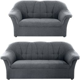 DOMO collection Polstergarnitur &raquo;Pegnitz&laquo; Set, 3-Sitzer & 2-Sitzer-Set grau 95% Polyester, 5% Nylon Chenille-Optik