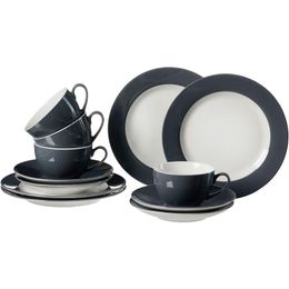Ritzenhoff & Breker Kaffeeservice &raquo;Doppio&laquo; Geschirr-Set grau Porzellan 12 Stk.