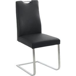 K+w Komfort & Wohnen K+W Komfort & Wohnen Freischwinger &raquo;6194&laquo; () mit praktischem Griff oben am R&uuml;cken, Gestell aus Edelstahl schwarz B/H/T: 47cm x 100cm x 61cm, Leder 