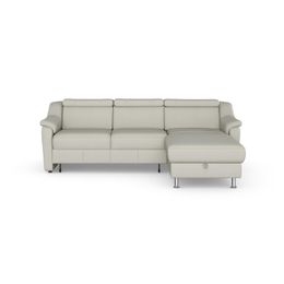 Sit & More sit&more Ecksofa &raquo;Freetown L-Form&laquo; inklusive Kopfteilverstellung und komfortablem Federkern wei&szlig; B/H/T: 257cm x 84cm x 166cm, NaturLEDER , Recamiere 