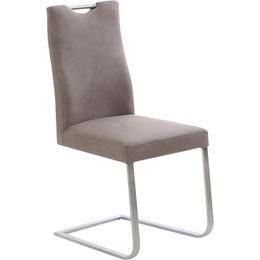 K+w Komfort & Wohnen K+W Komfort & Wohnen Freischwinger &raquo;6194&laquo; () mit praktischem Griff oben am R&uuml;cken, Gestell aus Edelstahl braun B/H/T: 47cm x 100cm x 61cm, Microfaser 