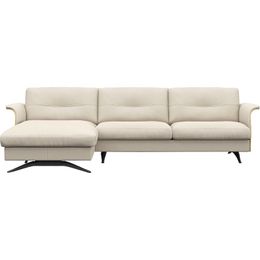 FLEXLUX Ecksofa &raquo;Glow, super bequem durch hochwertigem Sitzaufbau mit Federkern, L-Form&laquo; Modernes skandinavisches Design wei&szlig; 100% Echteder B/H/T: 