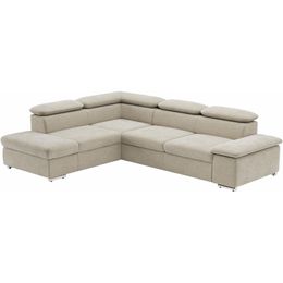 Sit & More sit&more Ecksofa &raquo;Valantine L-Form, B: 272 cm&laquo; mit Arm- & Kopfteilverstellung, optional mit Schlaffunktion beige 100% Polyester B/H/T: 272cm x 73cm x 