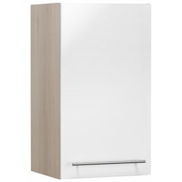 Optifit H&auml;ngeschrank &raquo;Bern&laquo; Breite 40 cm, 70 cm hoch, mit 1 T&uuml;r, mit Metallgriff wei&szlig; akaziefarben, B/H/T: 40cm x 70,4cm x 34,9cm, T&uuml;ren: 1 Stk.