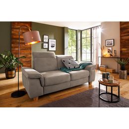 Home Affaire 2,5-Sitzer &raquo;Dalia&laquo; mit Federkernpolsterung, wahlweise auch mit Kopftteilverstellung braun Luxus-Microfaser Florence (100% Polyester);