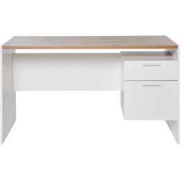 Jahnke Schreibtisch &raquo;ML C 130&laquo; Breite 123,5 cm, wechselseitig montierbar wei&szlig; Holzwerkstoffplatten mit hochwertiger Melaminharzbeschichtung B/H/T: 123,5cm x 