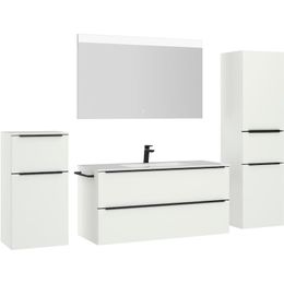 Nobilia Badm&ouml;bel-Set &raquo;Levere&laquo; vormontiert, mit Soft-Close, 4 Stk. tlg. wei&szlig; B/H/T: 230cmcm x 169cmcm x 48,7cmcm, Griffe schwarz