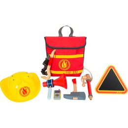 Small Foot Spielzeug-Helm &raquo;Feuerwehrrucksack&laquo; rot Holz, Kunststoff Einheitsgr&ouml;&szlig;e