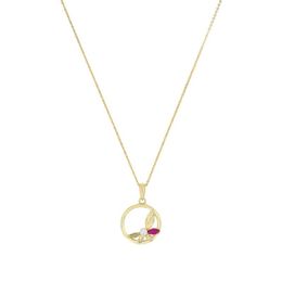 Amor Damen Kette mit Anh&auml;nger &raquo;Schmuck Geschenk, Perle&laquo; mit Zirkonia (synth.) - mit Muschelkernperle gold Silber 925 (Sterlingsilber), L: 45 B: 1mm