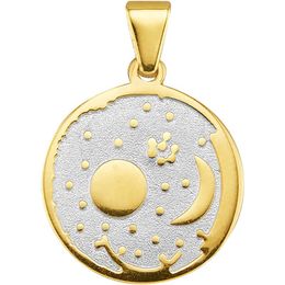 Firetti Damen Kettenanh&auml;nger &raquo;Schmuck Geschenk Gold 585 Halsschmuck Himmel Sonne Mond Sterne&laquo; silber Gelbgold 585, 1,34 g