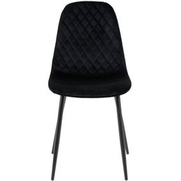 Hela Schalenstuhl &raquo;MIRA, Esszimmerstuhl, Stuhl, 4-Fu&szlig; Stuh&laquo; (Set) 1 Stk.1, 2 oder 4 St&uuml;ck, Schalenstuhl mit Steppung, K&uuml;chenstuhl schwarz B/H/T: 44cm 