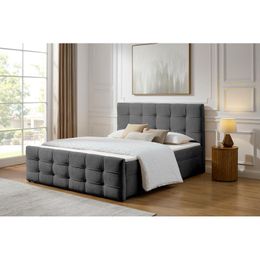 OTTO home Boxbett &raquo;LILIENNE, Polsterbett mit Bettkasten und Taschenfederkernmatratze H3&laquo; mit Kaltschaumtopper, Chenille-Bezug, 160x200 & 180x200 cm 