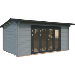 Palmako Gartenhaus &raquo;Ines Bitfold&laquo; verschiedene Farben grau Massivholz Fu&szlig;boden im Gartenhaus, ohne Dacheindeckung