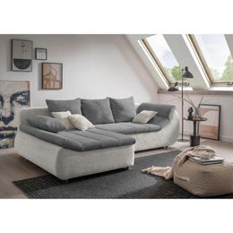 Home Affaire Ecksofa &raquo;Imola, bequem, aktuelle Steppung im Sitz, L-Form, Breite 270cm&laquo; wahlweise mit Bettfunktion silber Microfaser PRIMABELLE (100% 