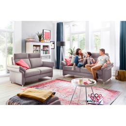 Home Affaire Polstergarnitur &raquo;Mailand&laquo; Set: 3-Sitzer, 2-Sitzer und Sessel, wahlweise mit Move-Funktion grau 100% Polyester B/H/T: 103cm x 89cm, Easy 