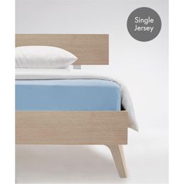 Fleuresse Spannbettlaken &raquo;Jenny C aus feinf&auml;digem Mako-Jersey&laquo; f&uuml;r Matratzen bis 23 cm H&ouml;he blau Single-Jersey, Obermaterial: 100% Baumwolle B/L: 