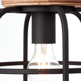 Brilliant Pendelleuchte &raquo;Gwen&laquo; E27 1 Stk. 165 cm H&ouml;he, &Oslash; 42 cm, 3 x E27, Metall/Holz, antik holz/schwarz korund schwarz 3, &Oslash; 42cm H: 165cm, 1 Stk.
