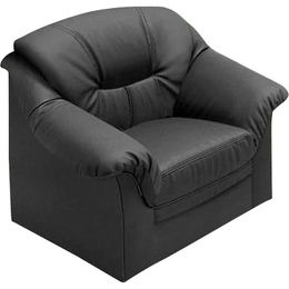 DOMO collection Sessel &raquo;Montana Kunstleder-Bezug, zeitlos und elegant&laquo; schwarz SOFTLUX -Kunstleder;Luxus-Kunstleder, Korpus in farblich passendem 