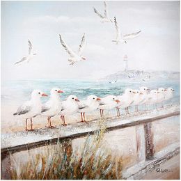 Gilde Leinwandbild &raquo;Bild quadratisch Seaside&laquo; Strandbilder 1 Stk. tlg. wei&szlig; Poly-Leinwand B/H/T: 60cm x 60cm x 3,5cm, Strandbilder, 1 Stk.