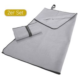 Dyckhoff Sporthandtuch &raquo;Mikrofaser Sporttuch&laquo; auch als 2er Set erh&auml;tlich grau Microfaser, Obermaterial: 90% Polyester, 10% Polyamid B/L: 80cmx180cm, 2 Stk., 