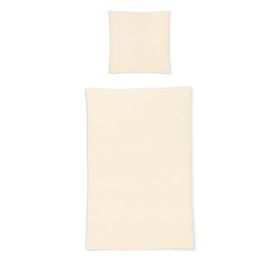 Irisette Bettw&auml;sche &raquo;Easy-U 8726&laquo; 2 Stk. beige Seersucker, Obermaterial: 100% Baumwolle B/L: 155cm x 220cm, 1 Stk., 1 Stk., Seersucker, B/L: 80cm x 80cm, 2 Stk