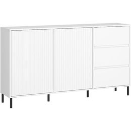 Home Affaire Sideboard &raquo;viel Stauraum, Soft Close, 2 T&uuml;ren und 3 Schubkasten&laquo; mit Metallf&uuml;&szlig;en, Breite 158 cm, grifflos, Fronten geriffelt 