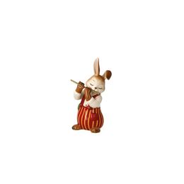Goebel Osterhase &raquo;lustiger Fl&ouml;tist&laquo; Steingut B/H/T: 4cm x 8cm x 4cm