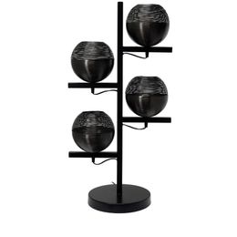 Kayoom Stehlampe &raquo;Stehlampe Eclipse 125&laquo; E27 1 Stk. Handarbeit, mit vier runden Leuchtk&ouml;rpern, aus Eisen schwarz 4, H: 92cm, 1 Stk.