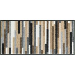 wash+dry by Kleen-Tex Fu&szlig;matte &raquo;Mikado Stripes&laquo; rechteckig 7 mm H&ouml;he Schmutzfangl&auml;ufer, modernes Streifen Design, rutschhemmend, waschbar beige 