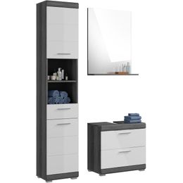 Welltime Badm&ouml;bel-Set &raquo;Siena, 3 teilig, bestehend aus:&laquo; Set, TOPSELLER!, 3 Stk. tlg. wei&szlig; Holzwerkstoff, MDF B/H/T: 112cmcm x 191cmcm x 34cmcm