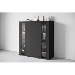 Home Affaire Highboard &raquo;Caro, modernes Design mit Glaseins&auml;tzen, Breite 120 cm&laquo; 1 Stk. tlg. grifflose Fronten mit Push-to-Open, h&ouml;henverstellbare 