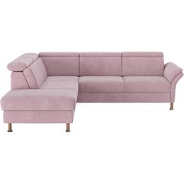 OTTO home Ecksofa &raquo;Calypso L-Form&laquo; mit Relaxfunktion motorisch im Sofa 2,5- Sitzer rosa 100% Polyester B/H/T: 259cm x 85cm x 227cm, Struktur, Ottomane
