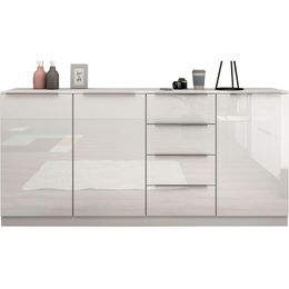 borchardt M&ouml;bel borchardt M&ouml;bel Highboard &raquo;Oliva, Breite 200cm, moderne Kommode mit gl&auml;nzenden Metallgriffen&laquo; viel Stauraum, T&uuml;ren und Schubladen, Einlegeb&ouml;den 