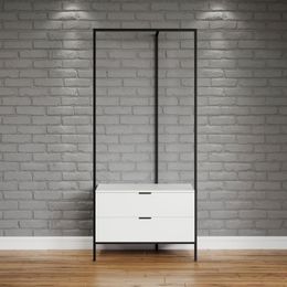 Home Affaire Garderobenschrank &raquo;Innsbruck&laquo; 1 Stk. tlg. Garderobe mit Kleiderstange & 2 Schubladen - (B/T/H) 85/47/190 cm wei&szlig; Holzwerkstoff, Metall 