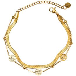Firetti Damen Edelstahlarmband &raquo;Schmuck Geschenk Edelstahl Armschmuck Armkette Baum des Lebens&laquo; Made in Germany gold 22cm, Edelstahl