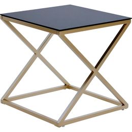 Jahnke Beistelltisch &raquo;XTRA BY SIDE&laquo; 1 Stk. tlg. Nachttisch/Beistelltisch in Gold-Look, aus Sicherheitsglas gefertigt gold B/H/T: 50cm x 50cm x 50cm