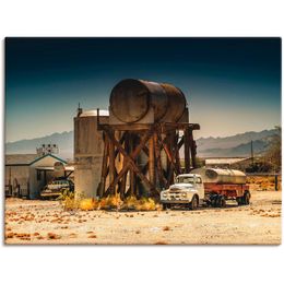 Artland Leinwandbild &raquo;Route 66 Kalifornien Amerika&laquo; Amerika 1 Stk. tlg. auf Holzrahmen gespannt blau Leinwand B/H/T: 80cm x 60cm, Leinwandbild Amerika, 1 Stk.