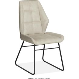 OMG Design Esszimmerstuhl &raquo;Albany&laquo; (Set) 2 Stk.Esszimmerstuhl, pflegeleichter Bezug Polyester B/H/T: 51cm x 96cm x 64cm, 2 Stk., Stoff Lederoptik