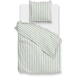 ZO HOME Bettw&auml;sche &raquo;Banda-di-Lino&laquo; 2 Stk. Bettw&auml;sche aus 100% Baumwolle, hochwertiges Renforc&eacute; gr&uuml;n Renforc&eacute;, Obermaterial: 100% Baumwolle B/L: 155cm 