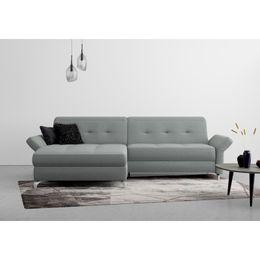 Home Affaire Ecksofa &raquo;Maredo L-Form&laquo; Federkern, wahlweise auch mit Kopfteil- und Armlehnverstellung grau 100% Polyester B/H/T: 284cm x 89cm x 179cm, 