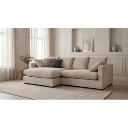 OTTO home Ecksofa &raquo;Coray&laquo; Breite 266 cm, extra weich und kuschelig, mit Federn und Daunen beige 100% Polyester B/H/T: 266cm x 80cm x 153cm, Cord, 