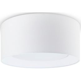 Paco Home Deckenleuchte &raquo;DRUM&laquo; E27 Rund Arbeitszimmer Textilschirm 3 x E27 Modern Geschlossen Uni wei&szlig; &Oslash; 45cm H: 22,5cm