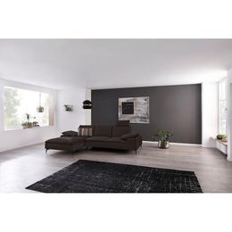 W.Schillig Ecksofa &raquo;valentinoo, Designsofa, bequem, elegant und zeitlos, L-Form&laquo; inklusive Hocker, mit Sitztiefenverstellung, Breite 299 cm braun 