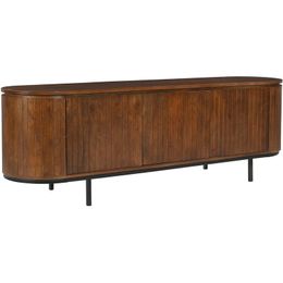 Sit Lowboard &raquo;Liverpool aus massivem Mangoholz mit Lamellenfront & 2 F&auml;chern&laquo; 1 Stk. tlg. Abgerundete Ecken & zarte Lamellenfront aus massivem 