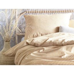 Irisette Bettw&auml;sche &raquo;Easy 8362&laquo; 2 Stk. beige Soft-Seersucker, Obermaterial: 100% Baumwolle B/L: 155cm x 220cm, 1 Stk., 1 Stk., Soft-Seersucker, B/L: 80cm x 