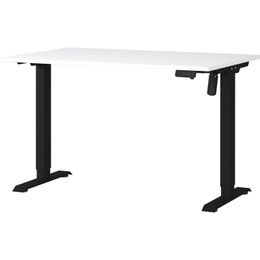 Germania Schreibtisch &raquo;Boras&laquo; Breite 120/140/160/180 cm, Metallgestell, elektrisch h&ouml;henverstellbar schwarz-wei&szlig; B/H/T: 120cm x 120cm x 80cm, 