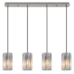 Globo LIGHTING H&auml;ngeleuchte &raquo;CAYDEN&laquo; E27 1 Stk. H&auml;ngeleuchte f&uuml;r Esszimmer & K&uuml;che Nickel matt silber 4, H: 120cm, 1 Stk.