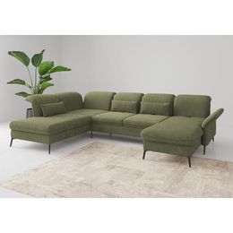 Sit & More sit&more Wohnlandschaft &raquo;Emely, inkl. Sitztiefenverstellung&laquo; wahlweise mit Schlaffunktion,Bettkasten,Kopf- & Armteilverstellung gr&uuml;n 100% Polyester B/